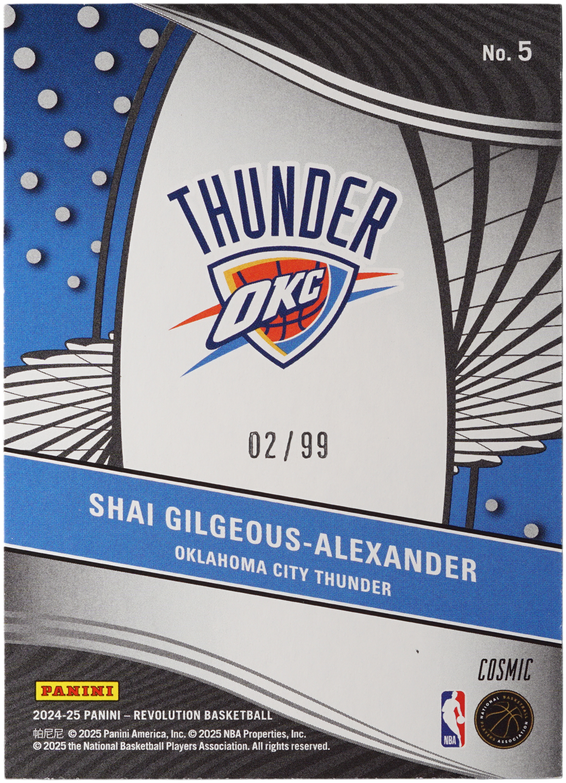 Shai Gilgeous-Alexander · 2024 Panini Revolution Supernova Cosmic · #2/ ...